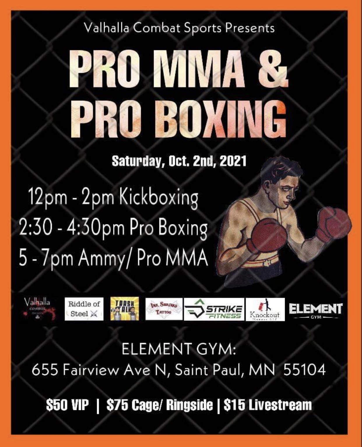 Valhalla Combat Pro Boxing And Kickboxing - MN Boxing Events, Shows ...